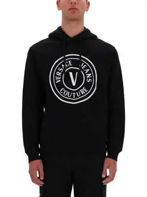 Versace Logo Graphic Hoodie - Black