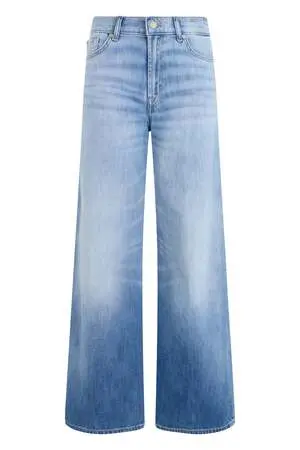 7 For All Mankind Wide-leg High-waist Trousers - Denim