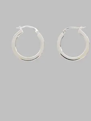 MAISON MARGIELA Polished Brass Hoop Earrings - Silver