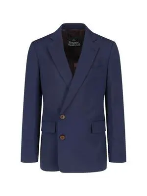 VIVIENNE WESTWOOD Double-breasted Wool Blazer - Blue