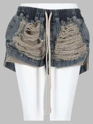 Rick Owens Distressed Drawstring Shorts