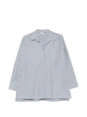 Max Mara Striped Cotton Shirt With Classic Collar And Button Cuffs