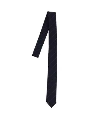Thom Browne Striped Silk Neck Tie - Blue