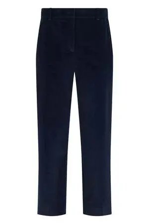 Max Mara Weekend Velvet Straight-leg Trousers With High Waist - Blue