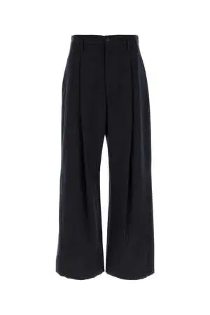 Giorgio Armani Midnight Wool Wide-leg Pant - Blue