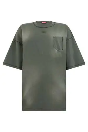 DIESEL® Short-sleeve Cotton T-shirt With Chest Pocket - Green