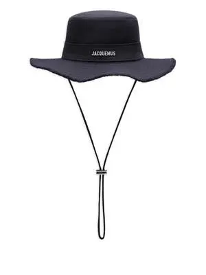 Jacquemus Bucket Hat With Logo Detail - Black