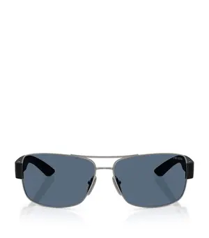 Prada Metal Aviator Sunglasses - Grey