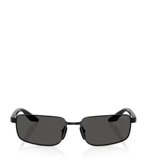 Prada Metal Rectangular Sunglasses - Black