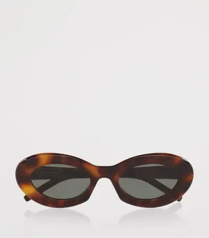 Saint Laurent Sl 594 Oval Sunglasses - Brown