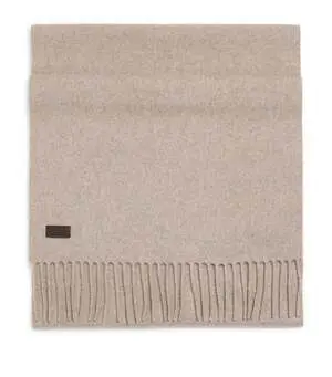 Canali Wool Fringe Scarf - Beige