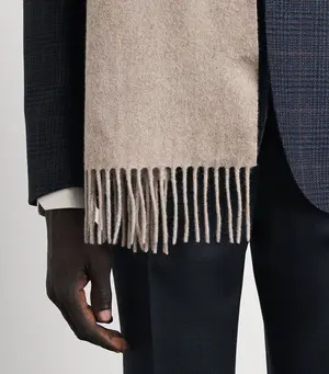 Canali Wool Fringe Scarf