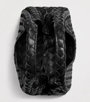 Bottega Veneta Baby Lambskin Campana Shoulder Bag - Black