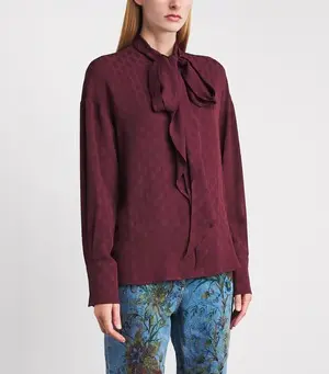 Etro Paisley Jacquard Pussy Bow Blouse