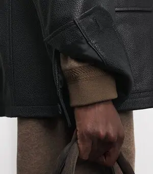 BRETT JOHNSON Deerskin Field Jacket With Stand Collar