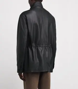BRETT JOHNSON Deerskin Field Jacket With Stand Collar