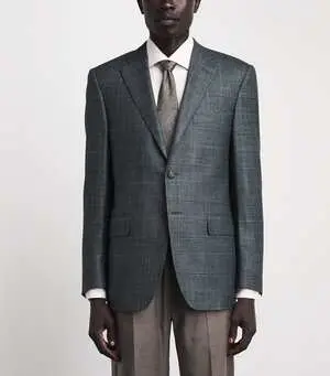 Canali Wool-silk-cashmere Blazer - Green