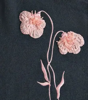 Erdem Embroidered Fitted Cardigan