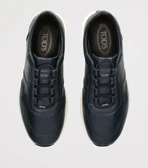 TOD'S Leather Allacciato Sneakers - Navy