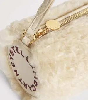 Stella McCartney Faux Shearling Logo Bracelet Shoulder Bag