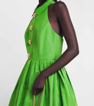 Carolina Herrera Silk Collared Halterneck Gown