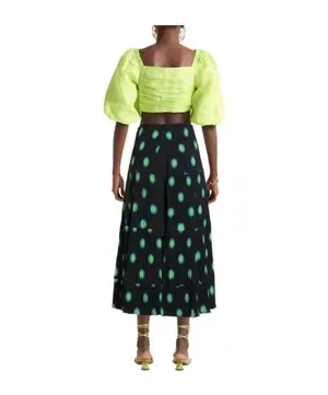 MAISON MARGIELA Polkadot Pleated Midi Skirt