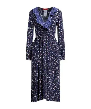 MAXCO. Floralprint Crepe Dress - Blue