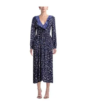 MAXCO. Floralprint Crepe Dress