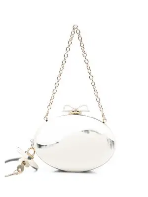 SELF-PORTRAIT Satin Clutch With Embellished Bow Clasp - Multicolor