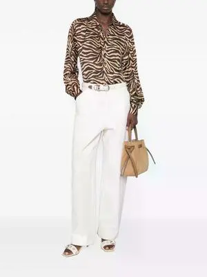 ZANETTI Zebra Print Long Sleeve Shirt