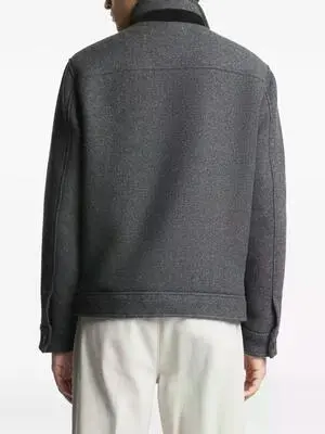 FAY Herringbone-pattern Hook-fastening Coat