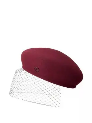MAISON MICHEL New Bonnie Veiled Beret - Red