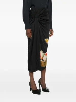 Dries Van Noten Suma Printed Long Skirt