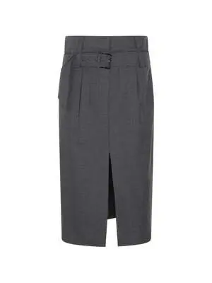 Brunello Cucinelli Wool Long Skirt - Multicolor