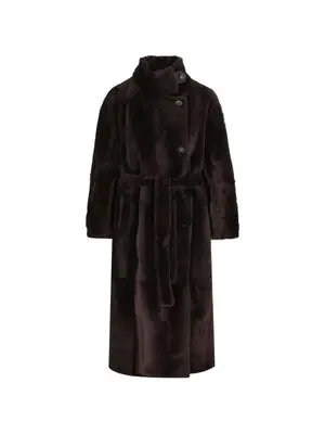 Brunello Cucinelli BRUNELLO CUCINELLI Belted Shearling Coat Multicolor