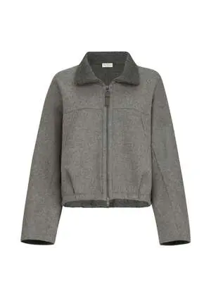 Brunello Cucinelli Virgin Wool Double Cloth Bomber Jacket - Multicolor