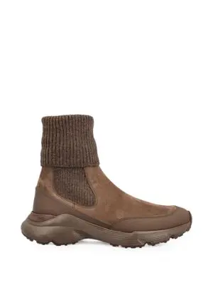 TOD'S Leather Knitted Chelsea Boots - Multicolor