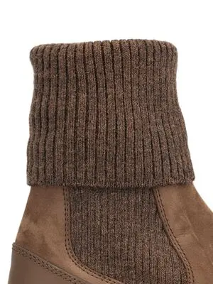 TOD'S Leather Knitted Chelsea Boots