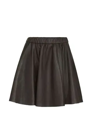 Brunello Cucinelli Leather Mini Skirt - Multicolor