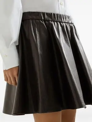 Brunello Cucinelli Leather Mini Skirt