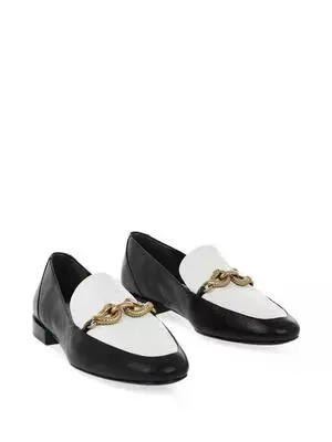 Tory Burch Gardenia Crocodile-effect Horsebit Loafers
