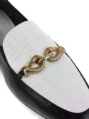Tory Burch Gardenia Crocodile-effect Horsebit Loafers