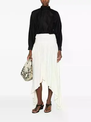 ZANETTI High-neck Gathered Blouse
