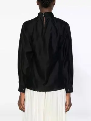 ZANETTI High-neck Gathered Blouse