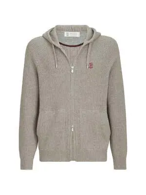 Brunello Cucinelli Logo Cashmere Hoodie - Multicolor