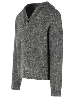 Dolce & Gabbana Grey Virgin Wool Blend Polo Shirt