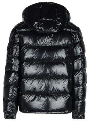 Moncler Maya Shiny Nylon Down Jacket - Black