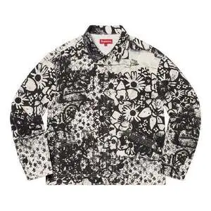 Supreme X Christopher Wool Denim Work Jacket 'white Black - White/black