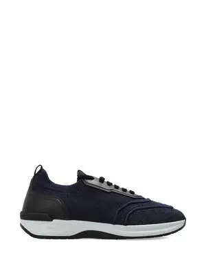 Brioni Cotton And Linen Blend Lace-up Sneakers