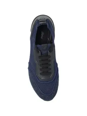 Brioni Cotton And Linen Blend Lace-up Sneakers